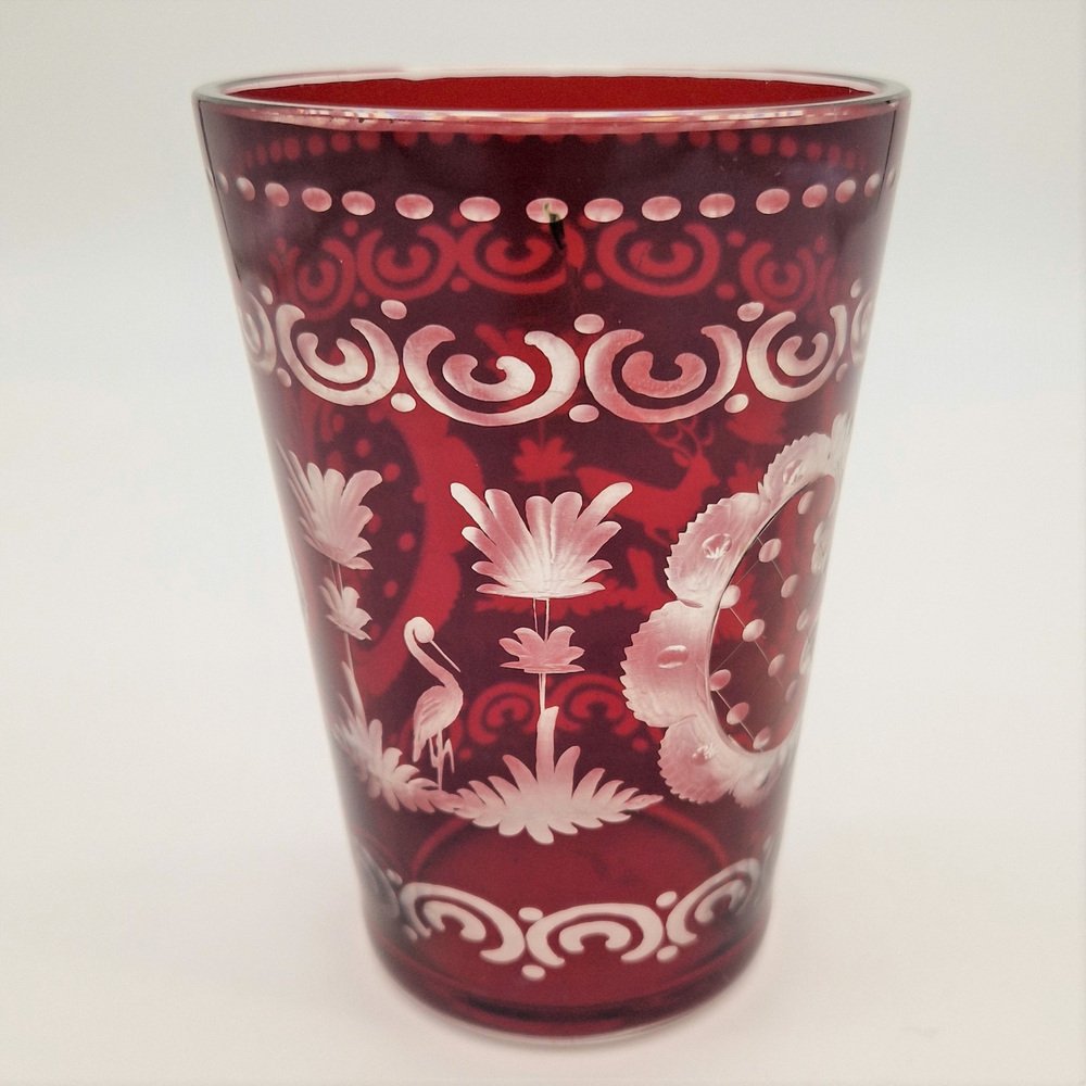 Biedermeier Drinking Glass with Hand-Ground Decoration, 1840s for sale ...