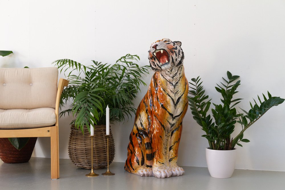 Large Italian Ceramic Tiger, 1970s for sale at Pamono