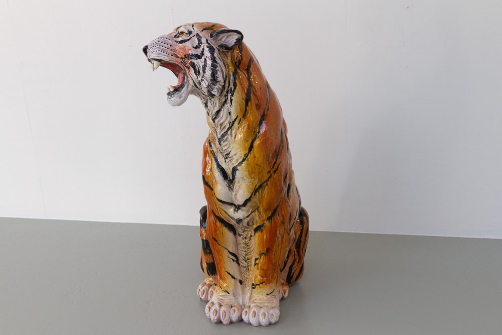 Large Italian Ceramic Tiger, 1970s for sale at Pamono