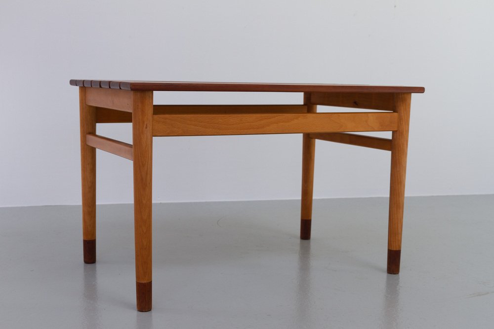 Danish Modern Teak and Beech Bench, 1950s for sale at Pamono