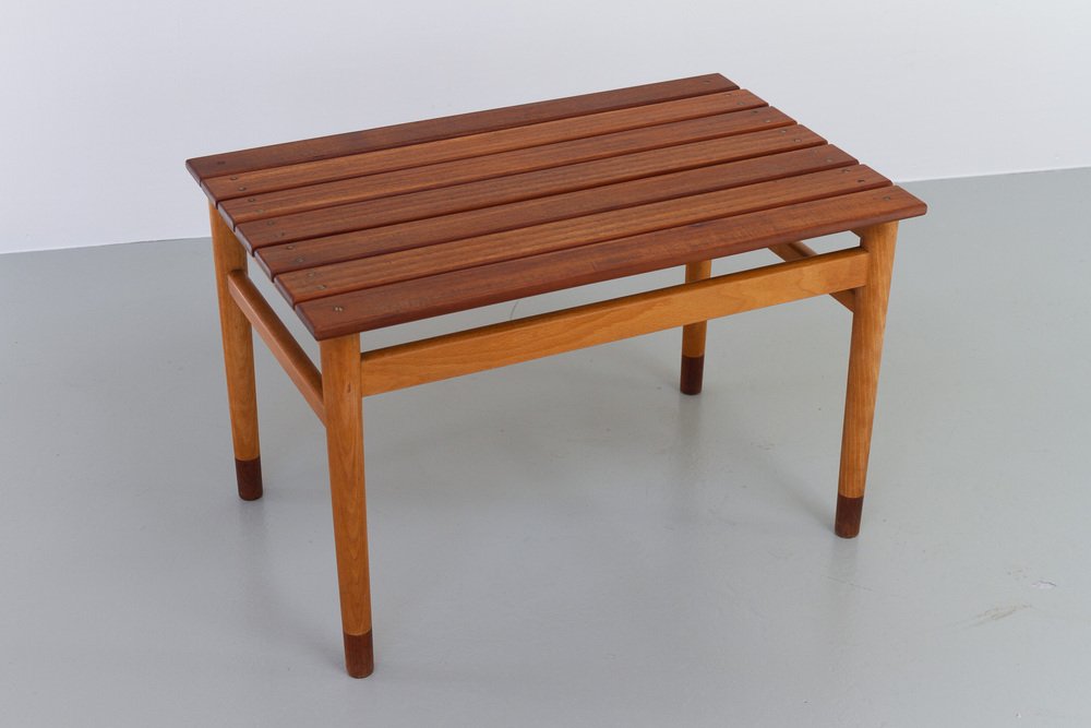 Danish Modern Teak and Beech Bench, 1950s for sale at Pamono