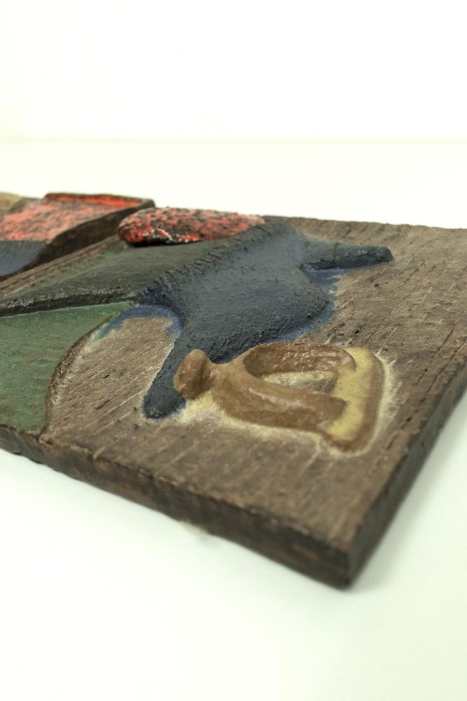 Ceramic Triptych Wall Sculpture for sale at Pamono