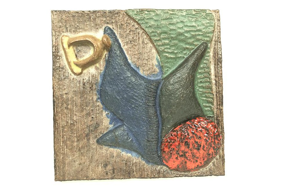 Ceramic Triptych Wall Sculpture for sale at Pamono