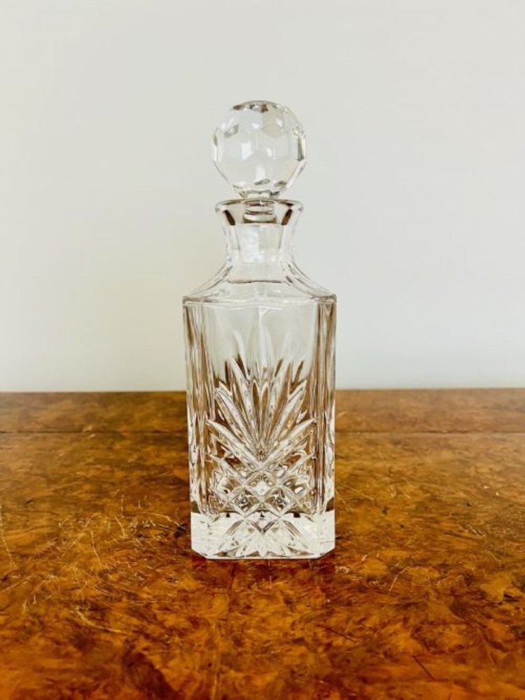 Antique Edwardian Cut Glass Whisky Decanter, 1910s for sale at Pamono
