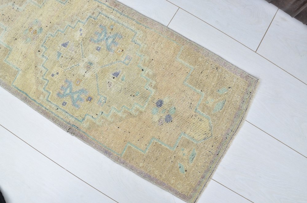 Small Antique Blonde Faded Rug for sale at Pamono