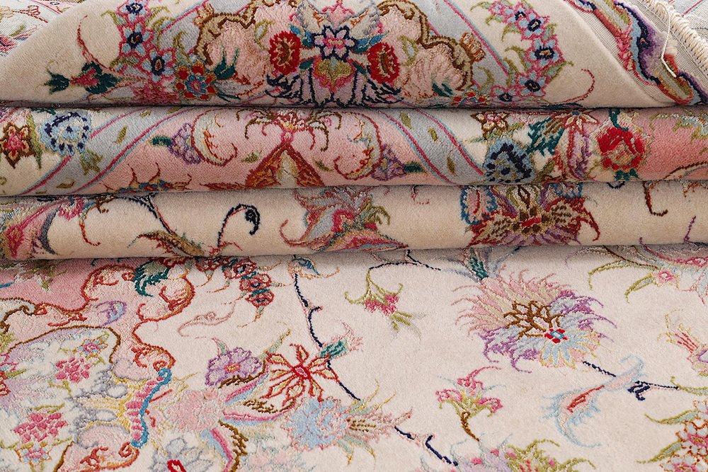 Royal Tabriz Rug with Silk, 1970s for sale at Pamono