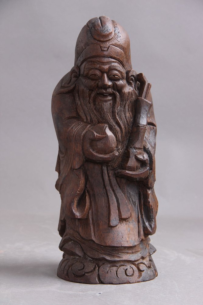 Chinese Religious Figure in Light Wood, 1960s for sale at Pamono