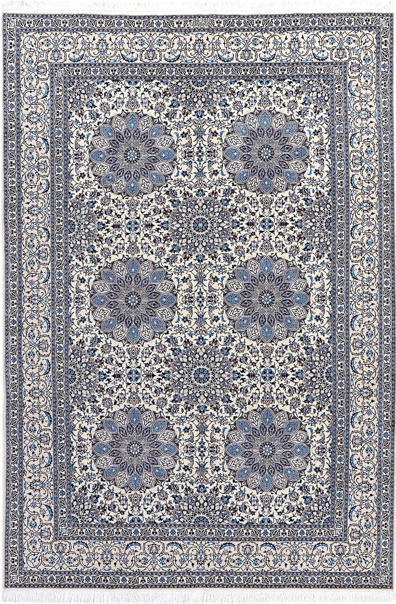 Nain 6KA Rug with Silk, 1990s for sale at Pamono