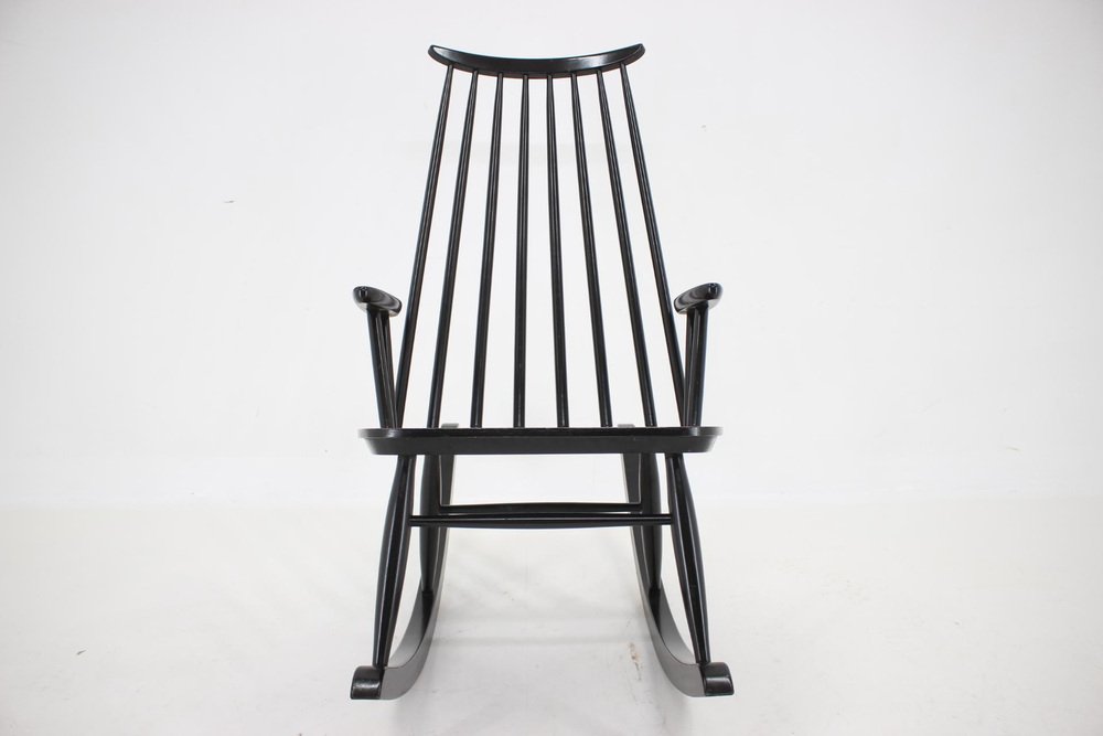 Finnish Varjonen Wooden Beech Rocking Chair, 1960s for sale at Pamono