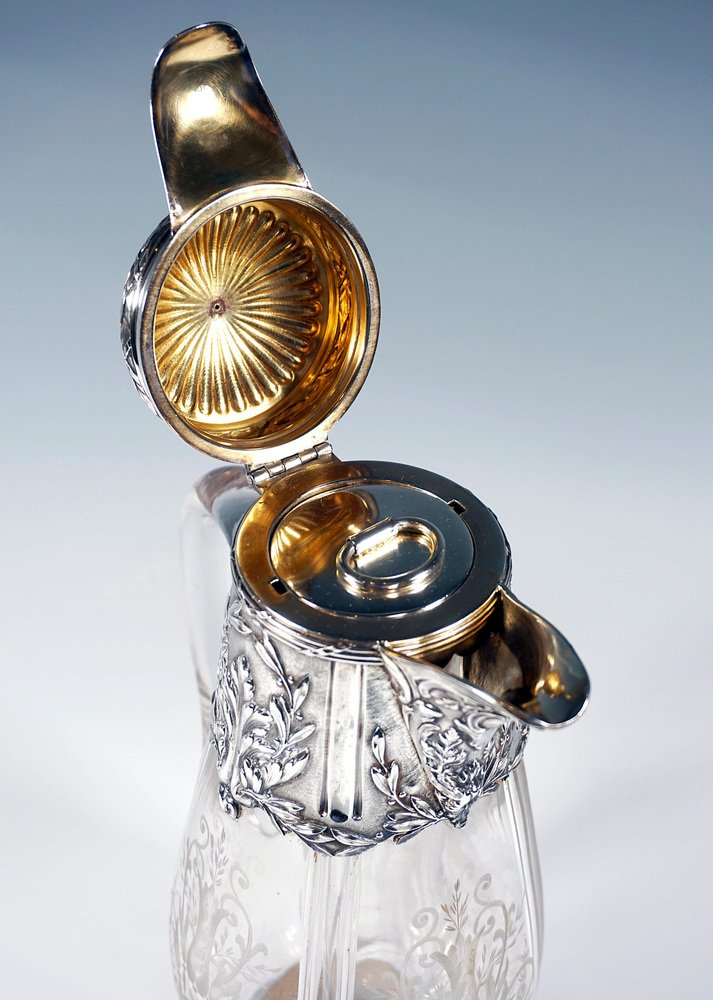 Art Nouveau Glass Carafe by Maillard Frères & Vazou Paris, 1890s for ...