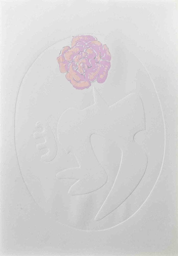 Leo Guida, Pink Rose, Screen Print, 1971 for sale at Pamono
