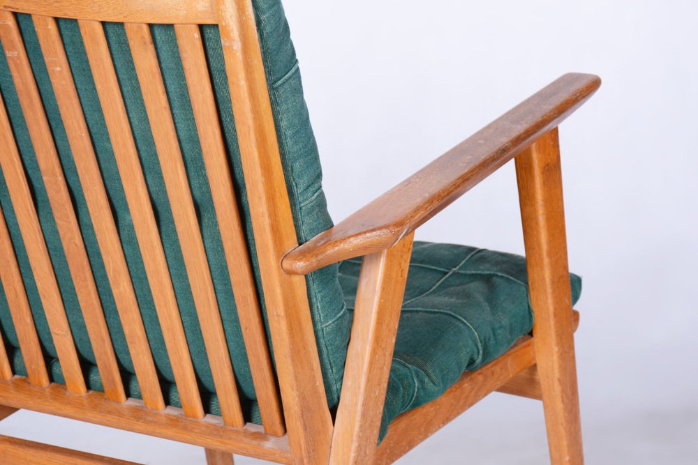 Oak Armchair attributed to Jan Vanek, Czechia, 1950s for sale at Pamono