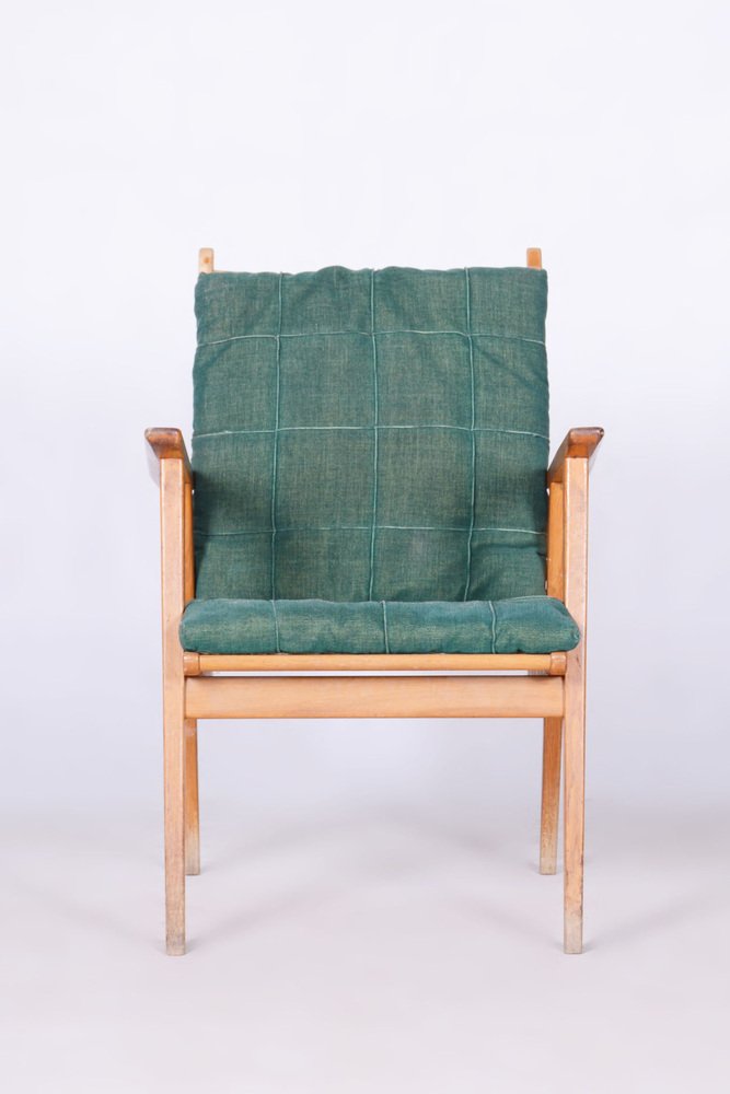 Oak Armchair attributed to Jan Vanek, Czechia, 1950s for sale at Pamono