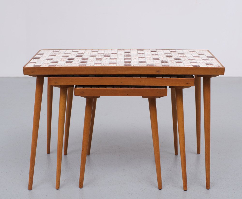 Nesting Tables with Ceramic Mosaic Tiles, Holland, 1960s, Set of 3 for ...