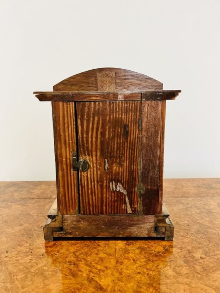 Antique Victorian Walnut Mantle Clock, 1880s for sale at Pamono