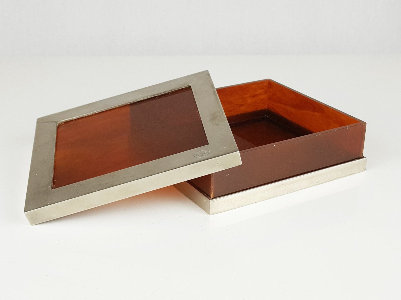 Vintage Italian Nickel Plated Metal and Plastic Box, 1960s for sale at ...