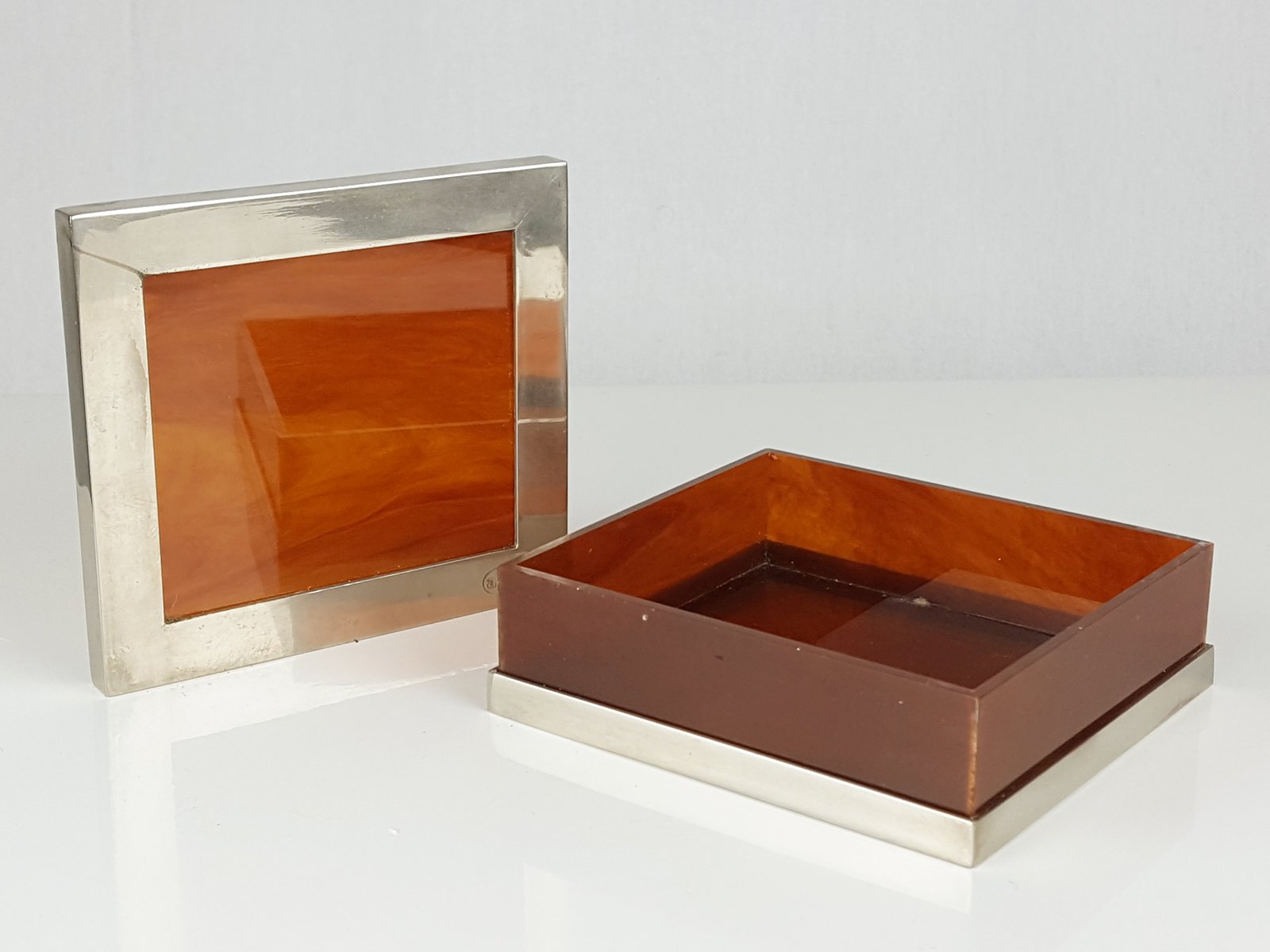 Vintage Italian Nickel Plated Metal and Plastic Box, 1960s for sale at ...