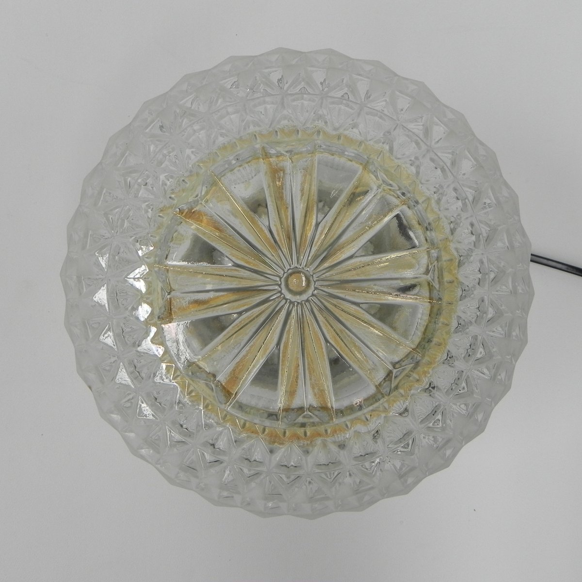 Vintage Ceiling Lamp with Glass Shade, 1960s for sale at Pamono