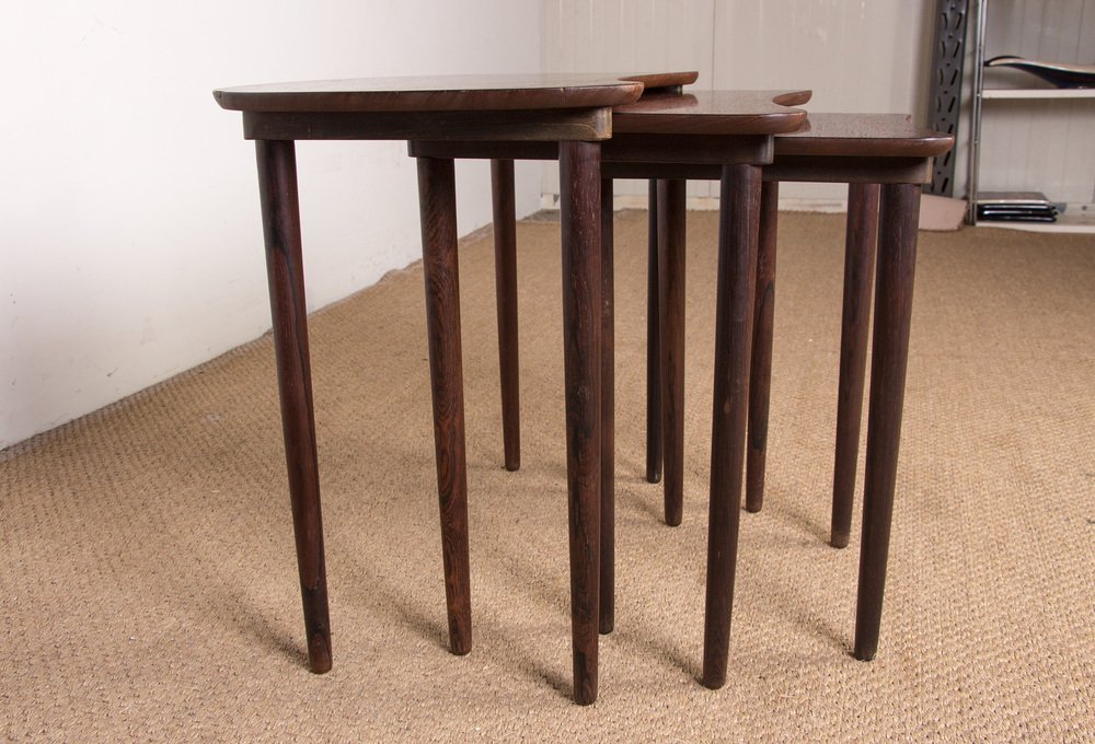 Vintage Danish Beans Nesting Tables, 1960, Set of 3 for sale at Pamono