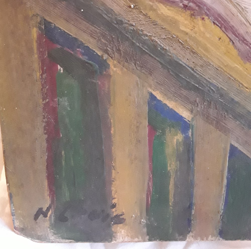 Norbert Louis, Ritratto di madre, 1958, Tempera originale su cartone in ...