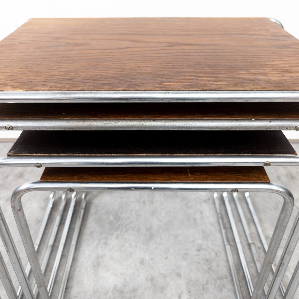 B 9 Nesting Tables attributed to Marcel Breuer for Thonet, 1930s, Set ...