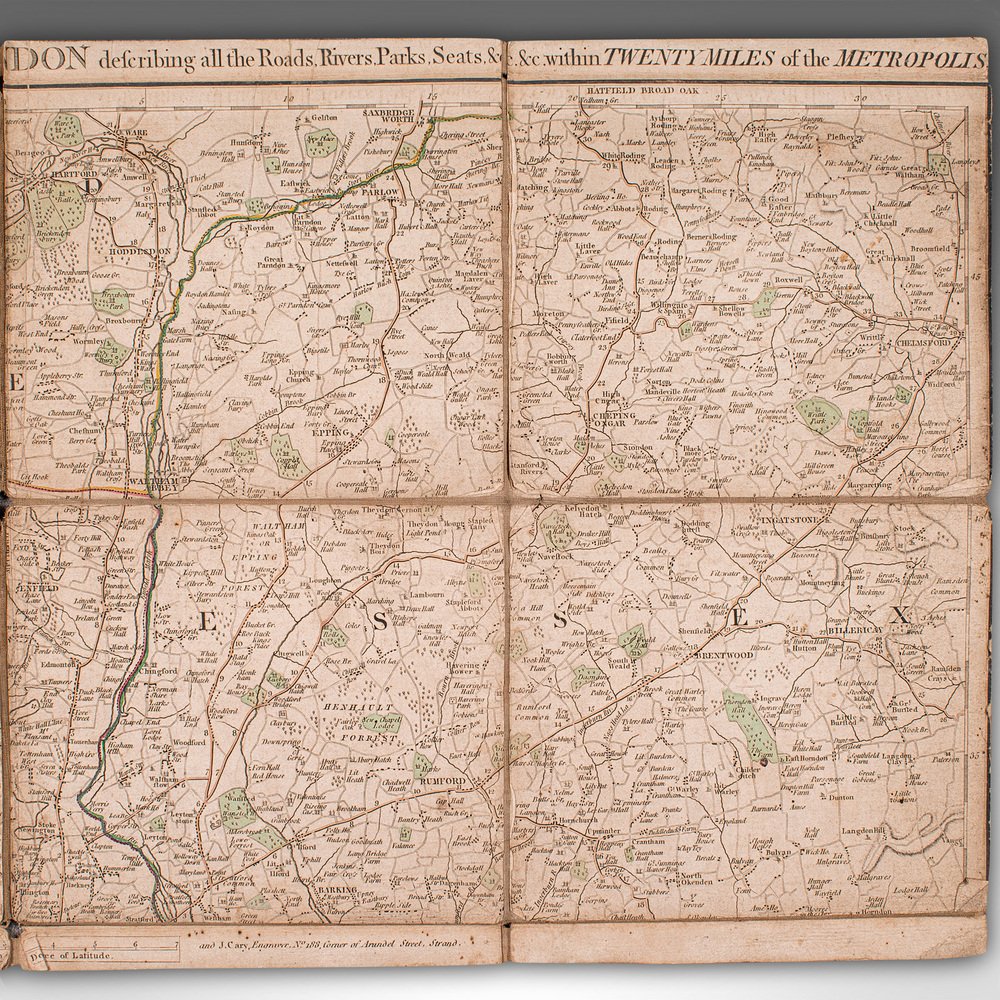English Folding London Map, 1783 for sale at Pamono
