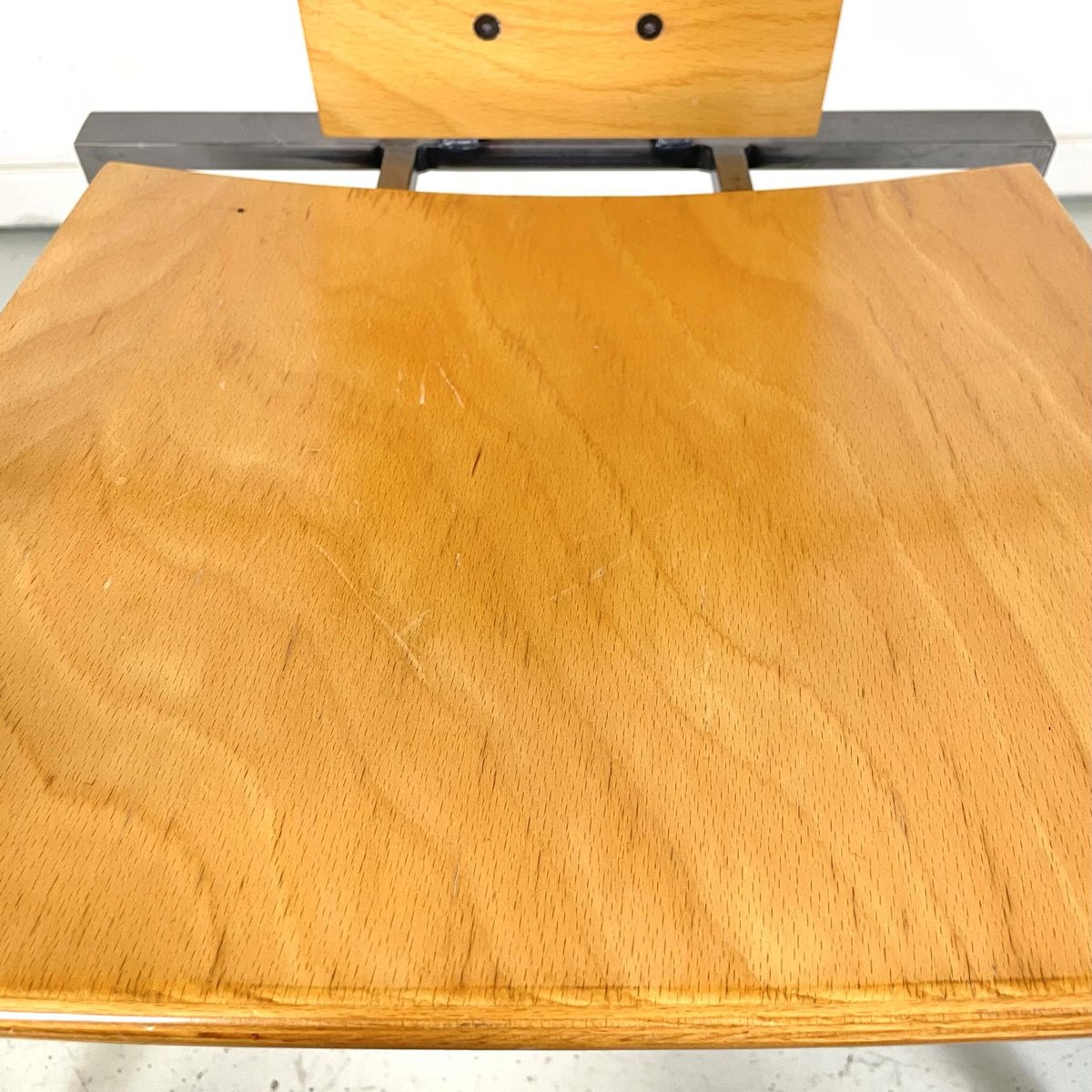 German Modern Squared Chair in Wood and Metal by Karl-Friedrich Foster ...