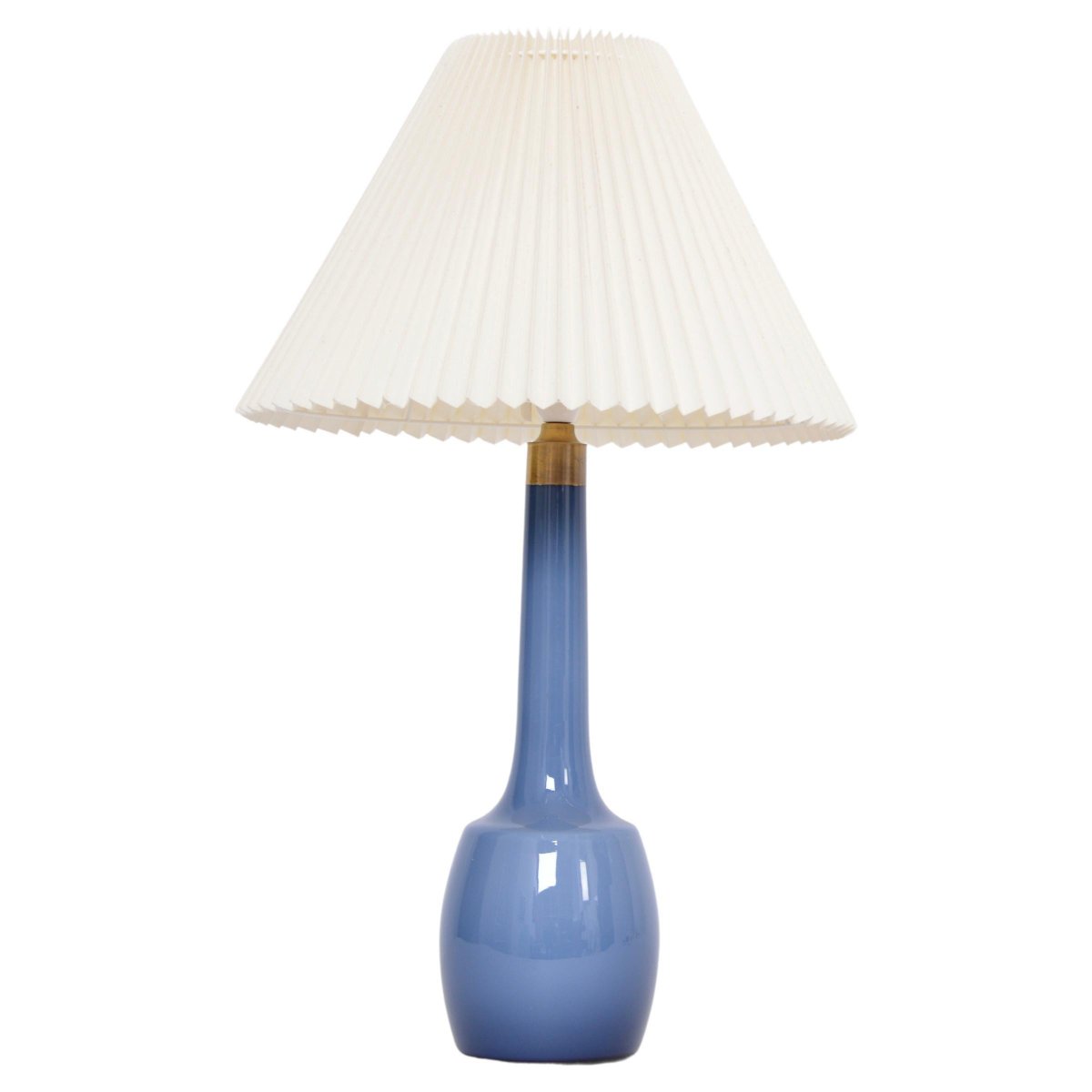 Mid-Century Danish Blue Table Lamp by Esben Klint for Holmegaard, 1960s ...