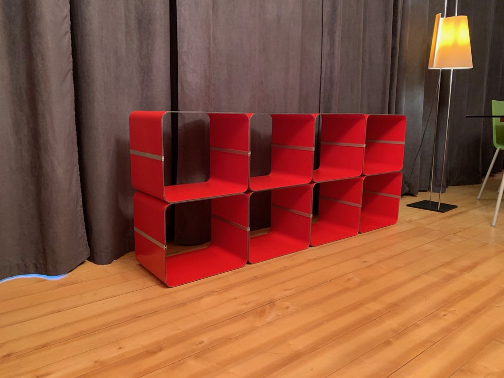 Cube Modular Shelving Unit, Italy, 1970s, Set of 8 for sale at Pamono