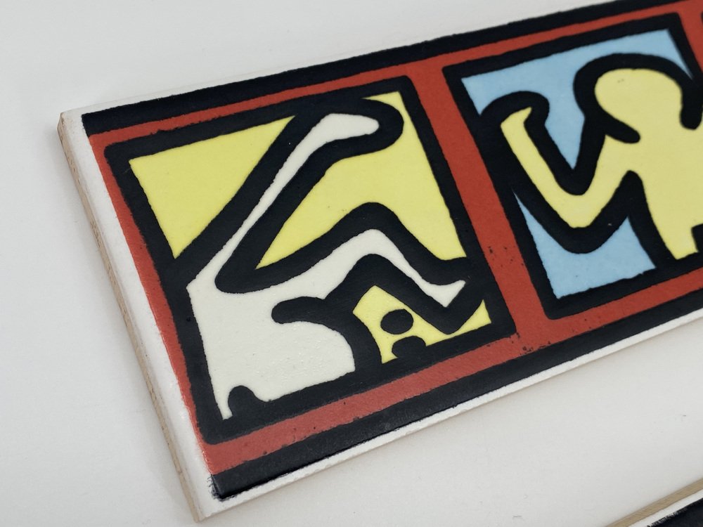 Glazed Ceramic Border Tiles by Keith Haring for Iga-Bordure Amerique ...