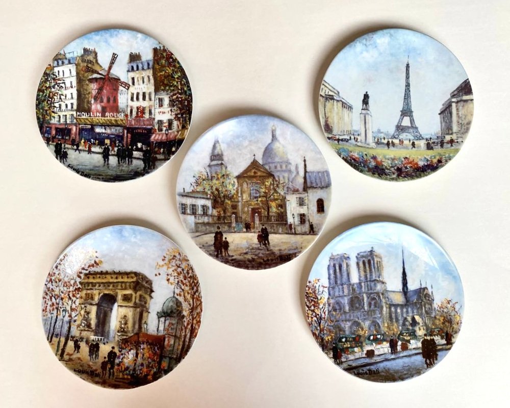 Limoges Porcelain Collectible Plates with Sights of Paris by Louis Dali ...