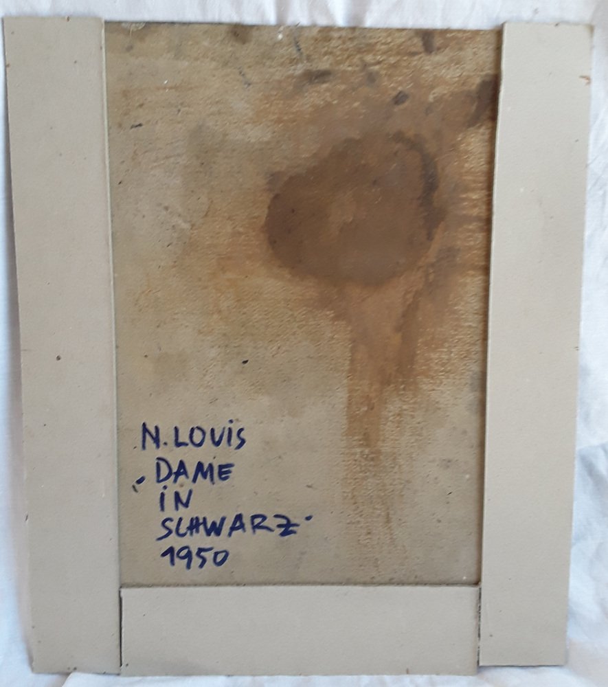 Norbert Louis, Lady in Black, 1950, Original Tempera on Cardboard for ...