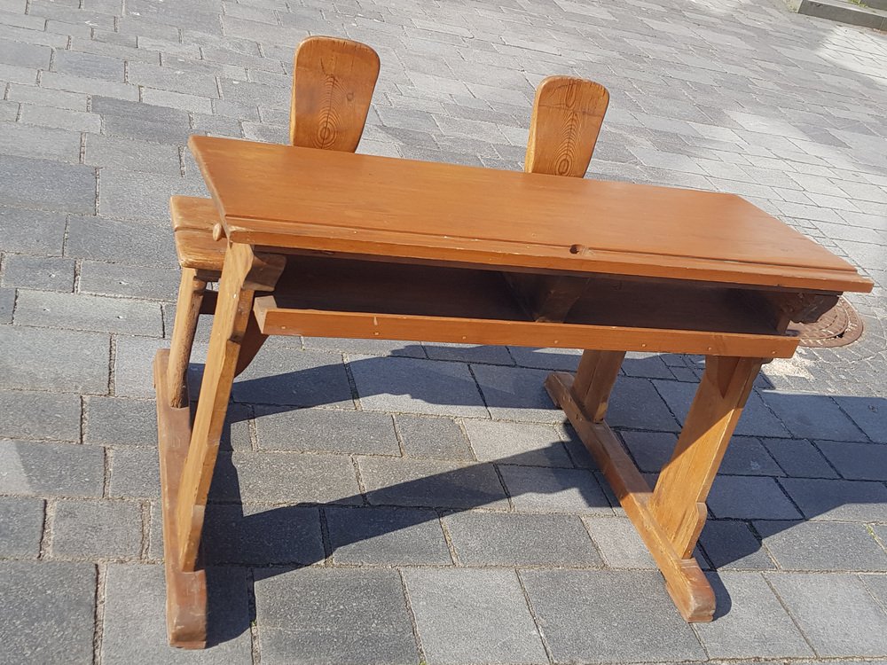 Antique Scandinavian Wooden School Bench for sale at Pamono
