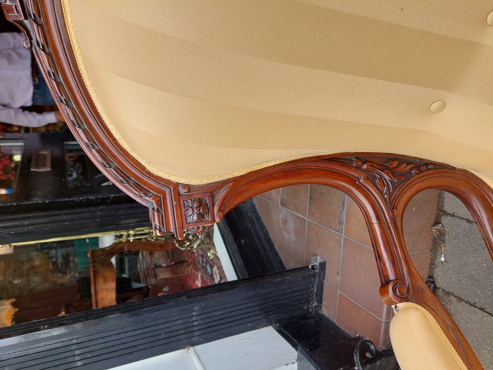 Victorian Low Armchair in Walnut for sale at Pamono