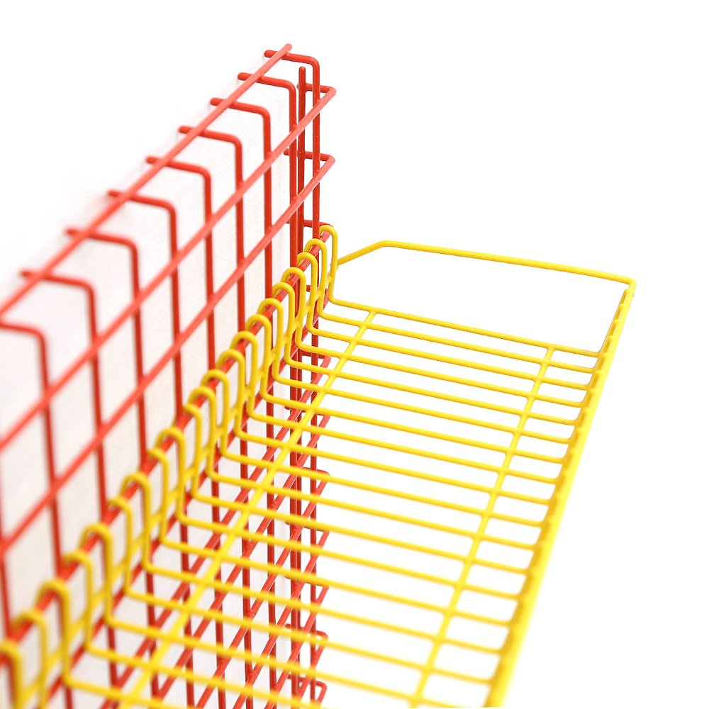 Equipped Metal Wall Grid with Shelves, 1970s, Set of 3 for sale at Pamono