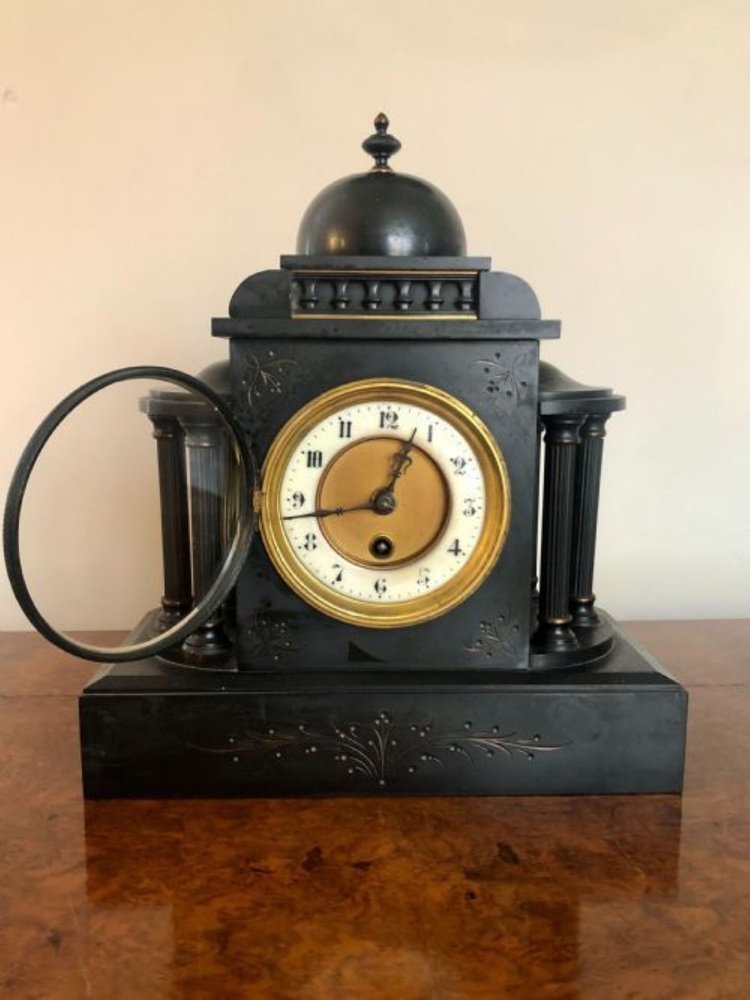 Antique Victorian 8 Day Movement Marble Clock Set, 1860, Set of 3 for ...