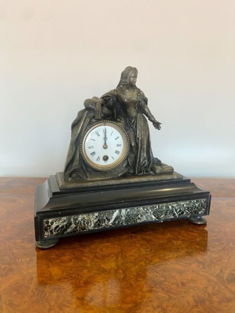 Victorian Marble Mantle Clock, 1860s for sale at Pamono