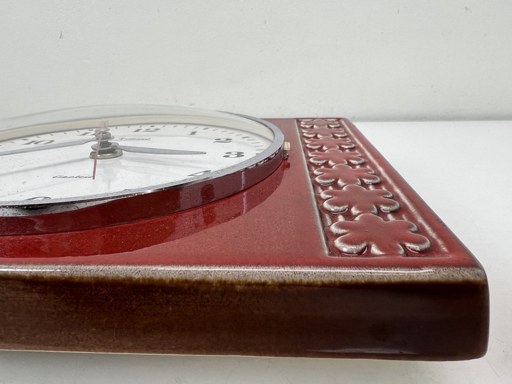 Vintage Ceramic Wall Clock from Kaiser, Germany, 1960s for sale at Pamono