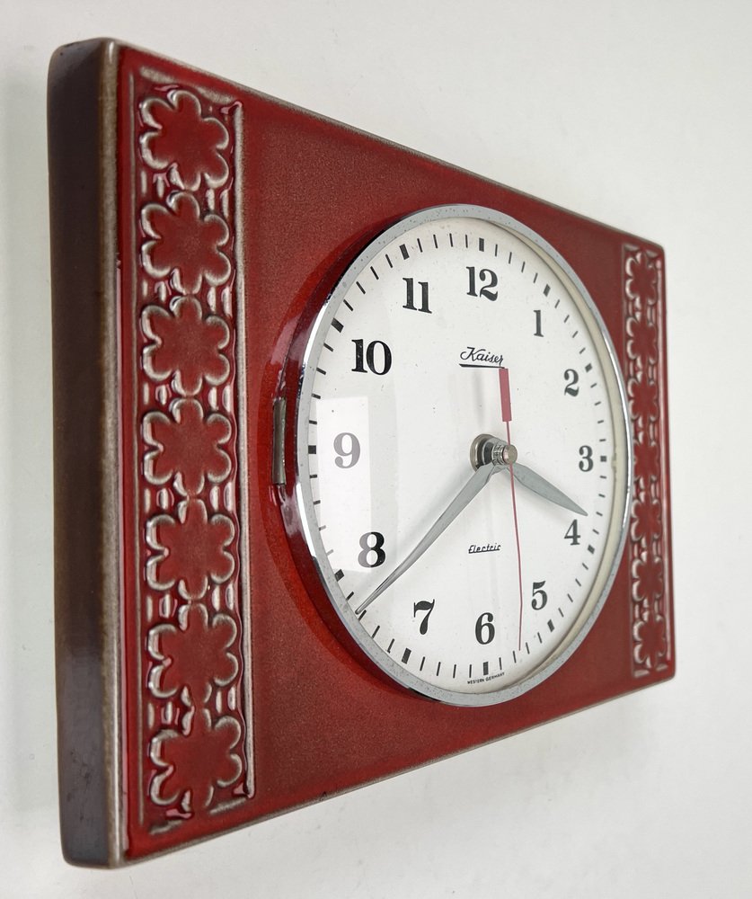 Vintage Ceramic Wall Clock from Kaiser, Germany, 1960s for sale at Pamono