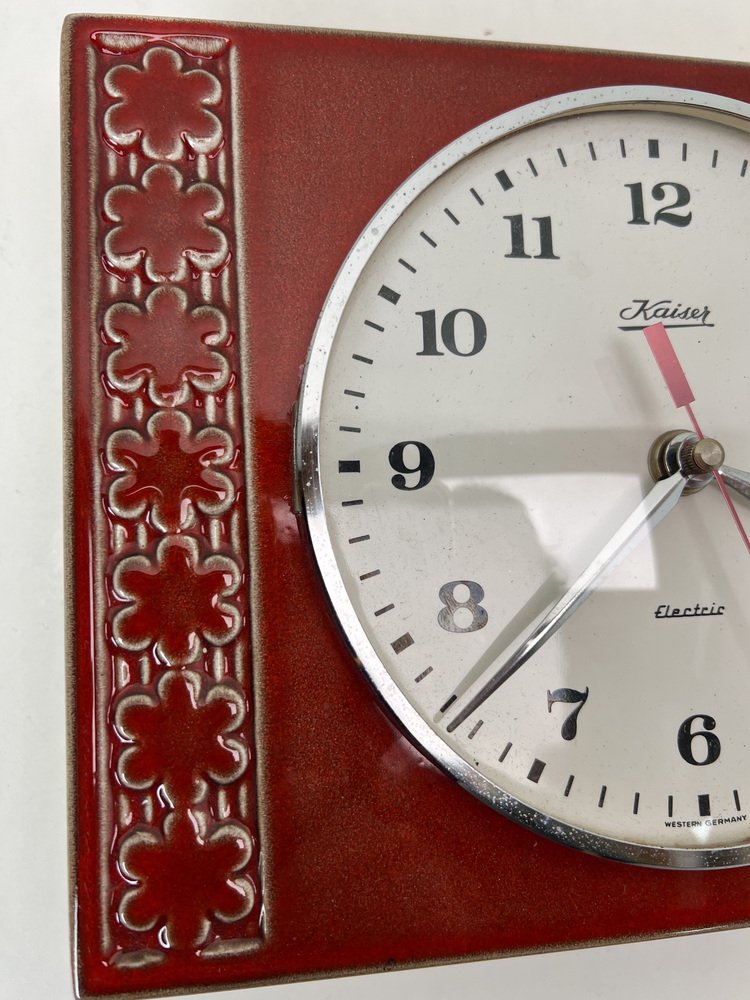 Vintage Ceramic Wall Clock from Kaiser, Germany, 1960s for sale at Pamono