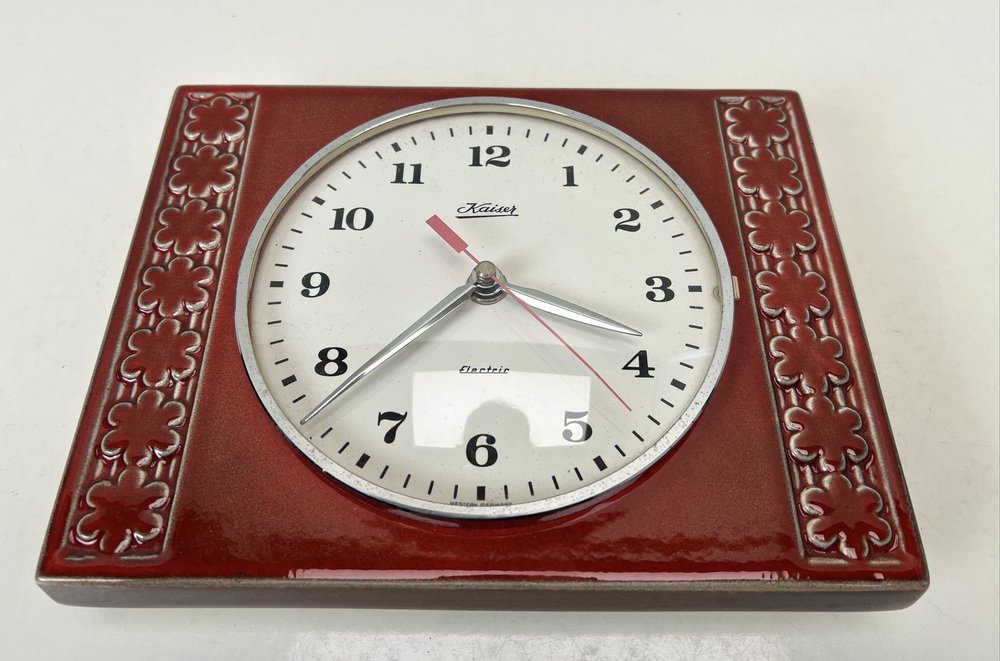 Vintage Ceramic Wall Clock from Kaiser, Germany, 1960s for sale at Pamono