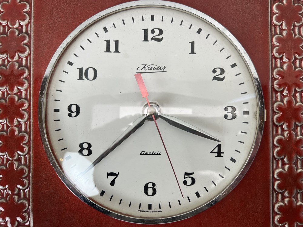 Vintage Ceramic Wall Clock from Kaiser, Germany, 1960s for sale at Pamono