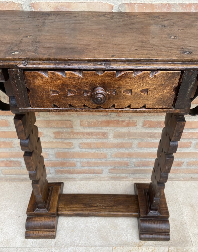 Early 20th Century Spanish Console Table with One Drawer, 1940s for ...