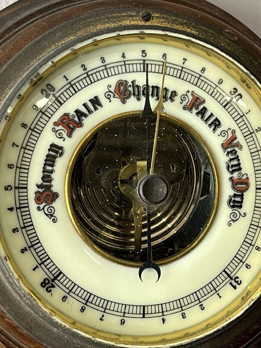 Vintage Edwardian Brown Barometer for sale at Pamono