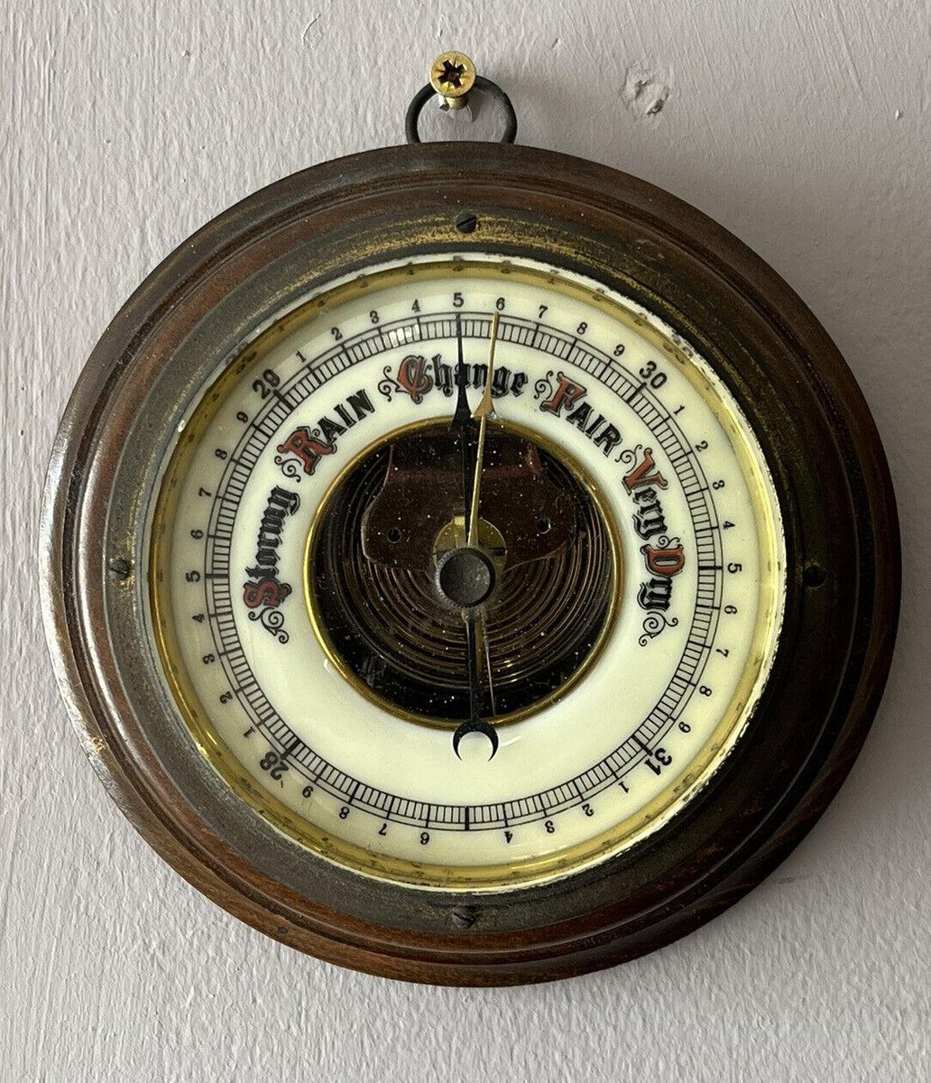 Vintage Edwardian Brown Barometer for sale at Pamono