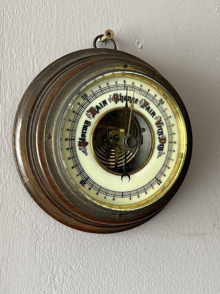 Vintage Edwardian Brown Barometer for sale at Pamono