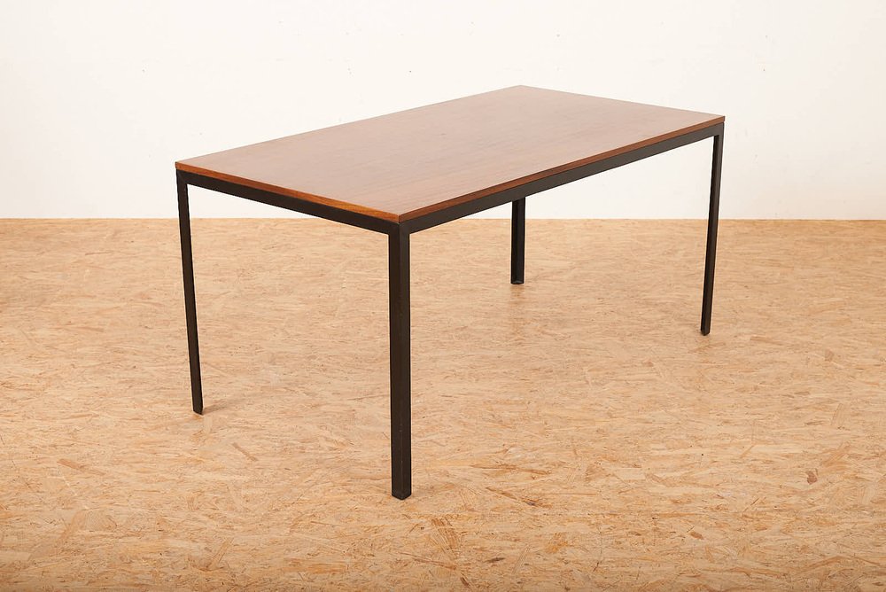 Swiss Victorian Table in Steel and Mahogany, 1959 for sale at Pamono