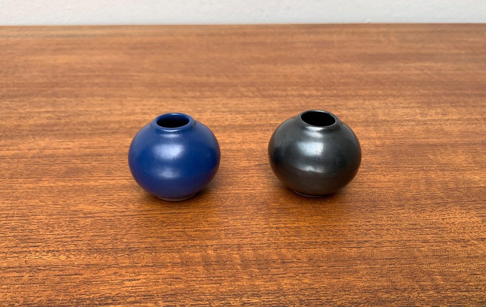Small Mid-Century Minimalist Studio Pottery Ball Vases by Hildegard and ...