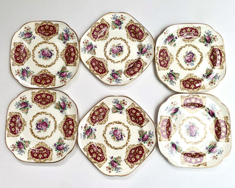 Vintage Porcelain Dessert Plates from James Kent Ltd, England, 1930s ...