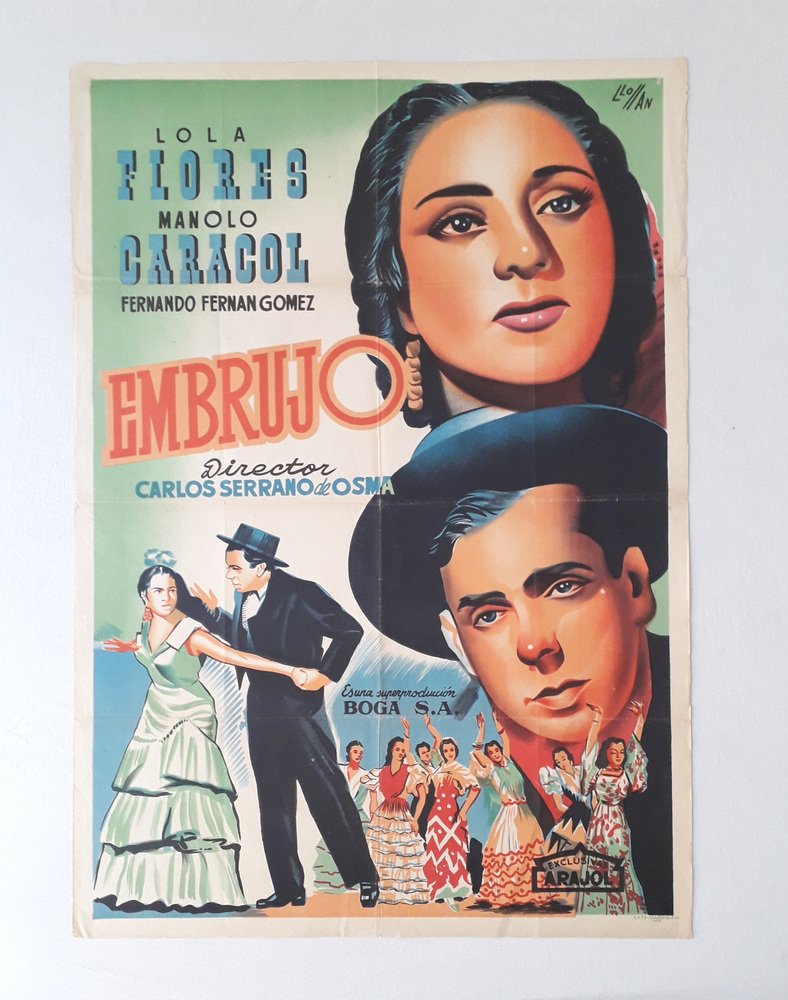 Embrujo Lola Flores Spanish Movie Poster, 1950s for sale at Pamono